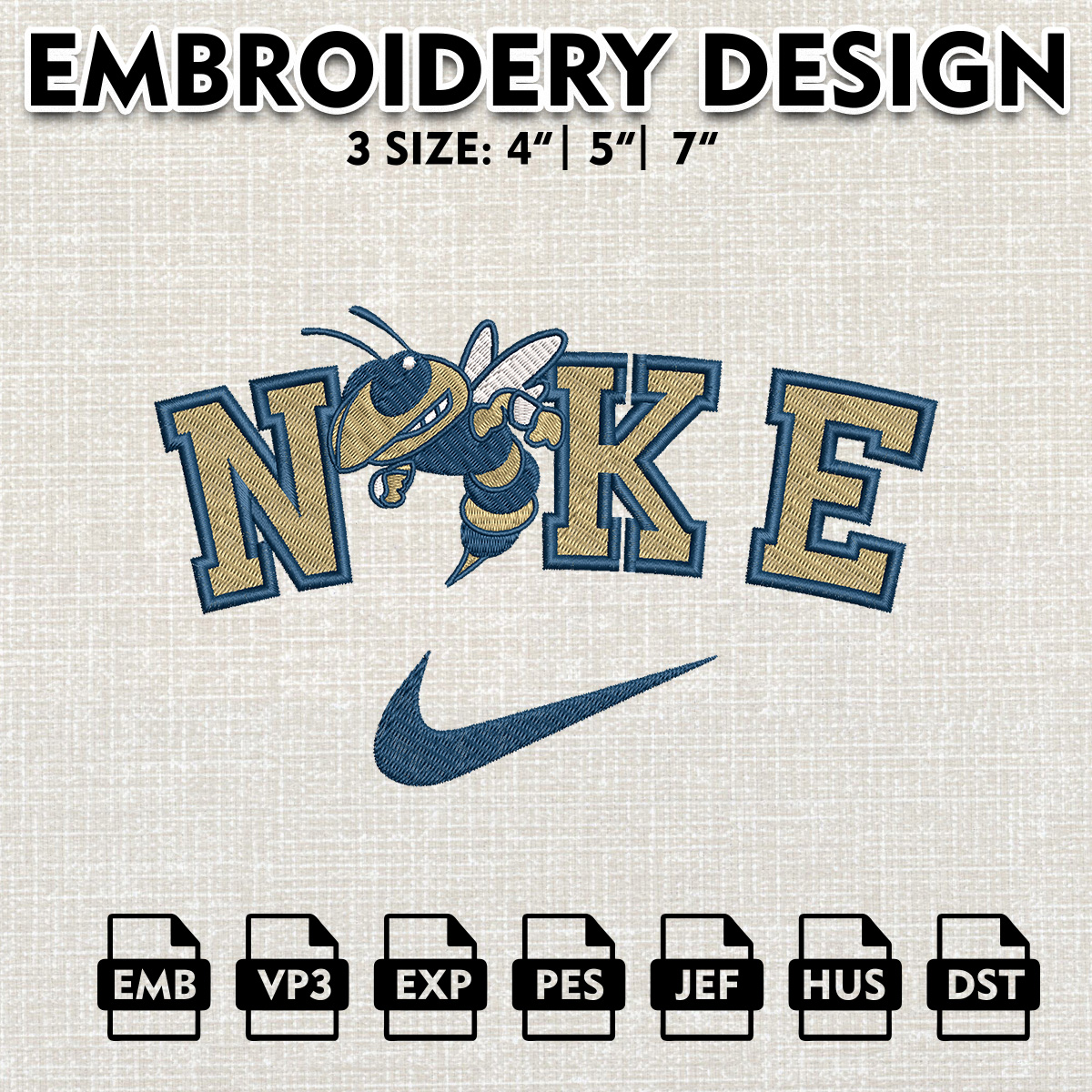 NCAA Logo Embroidery Designs, Nike Georgia Yellow Jackets Em | Inspire ...