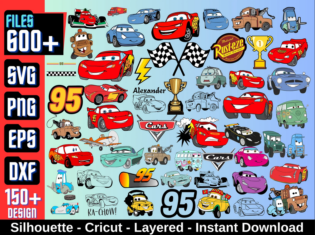 Files, Cars SVG Bundle, cars svg, Lightning McQueen svg, Car - Inspire Uplift
