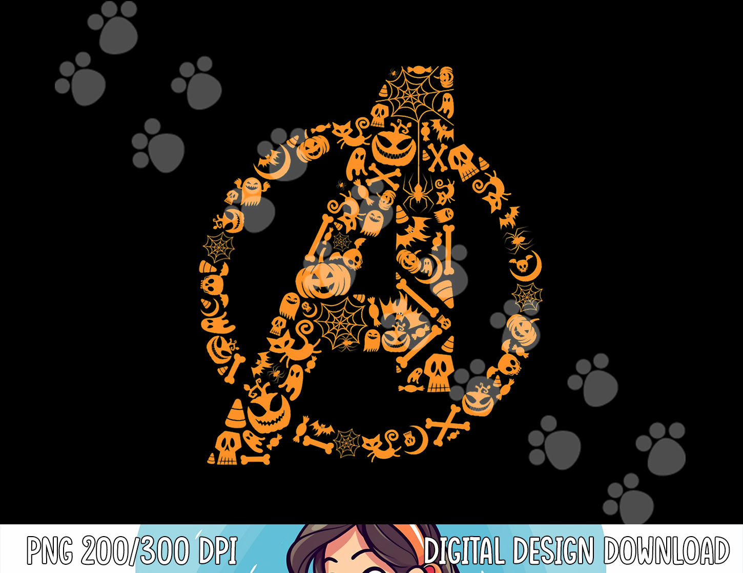 Marvel Halloween Avengers A Logo png, sublimation copy | Inspire Uplift