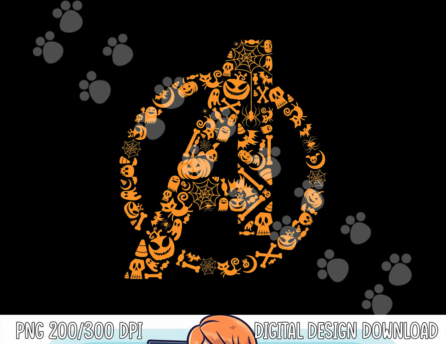 Marvel Halloween Avengers A Logo png, sublimation copy | Inspire Uplift