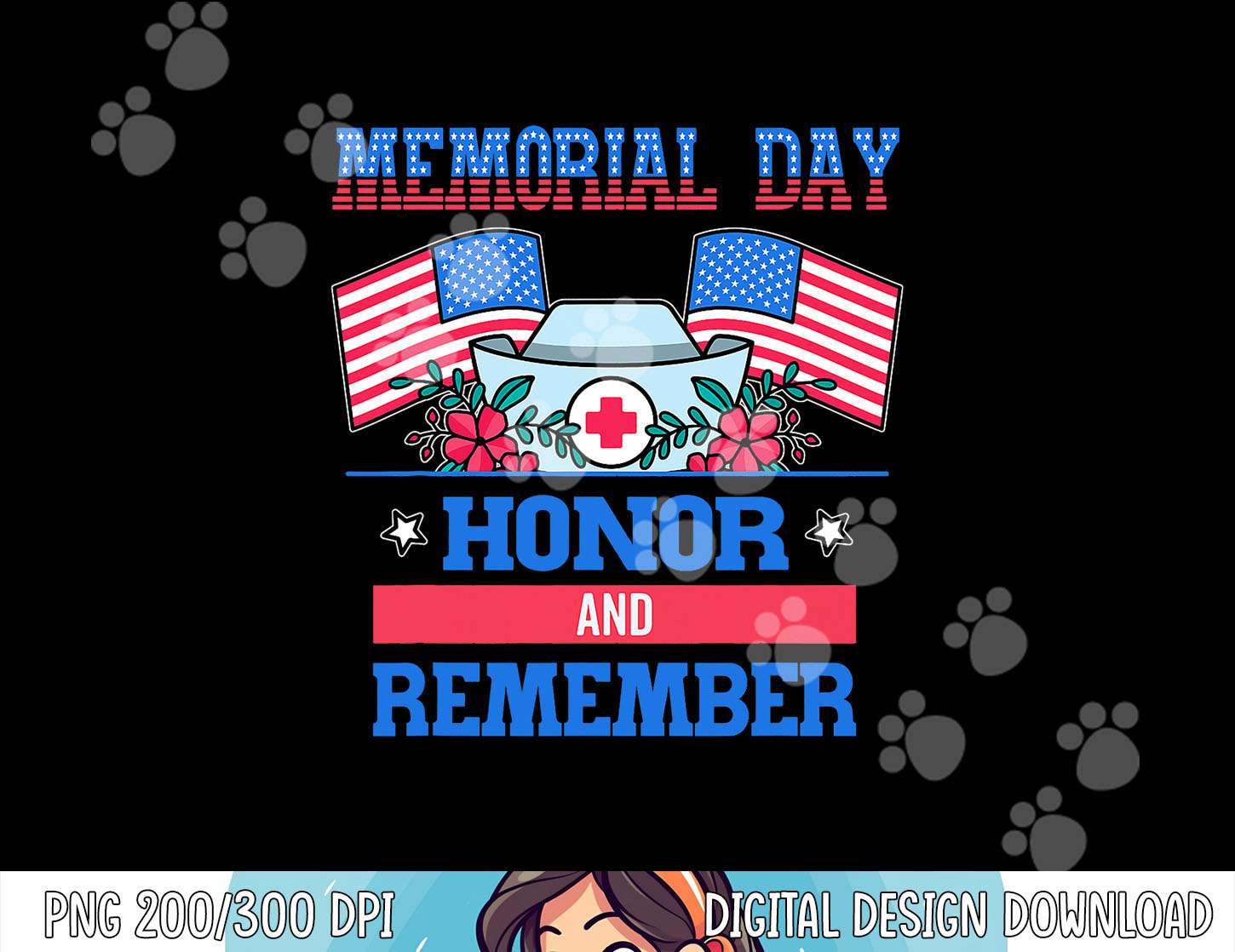 Memorial Day Nurse png, sublimation copy | Inspire Uplift