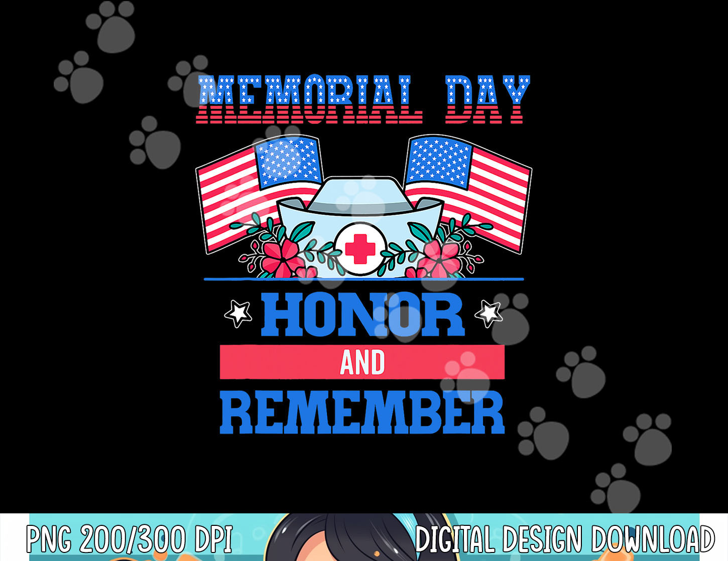 Memorial Day Nurse png, sublimation copy | Inspire Uplift