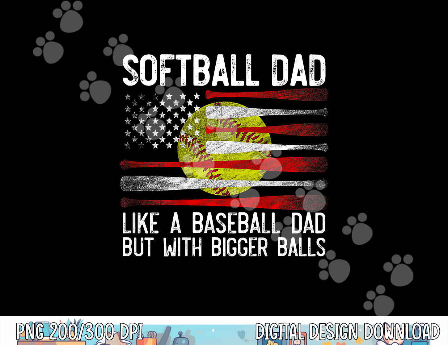 Mens Softball Dad Like A Baseball But With Bigger Balls On B - Inspire ...