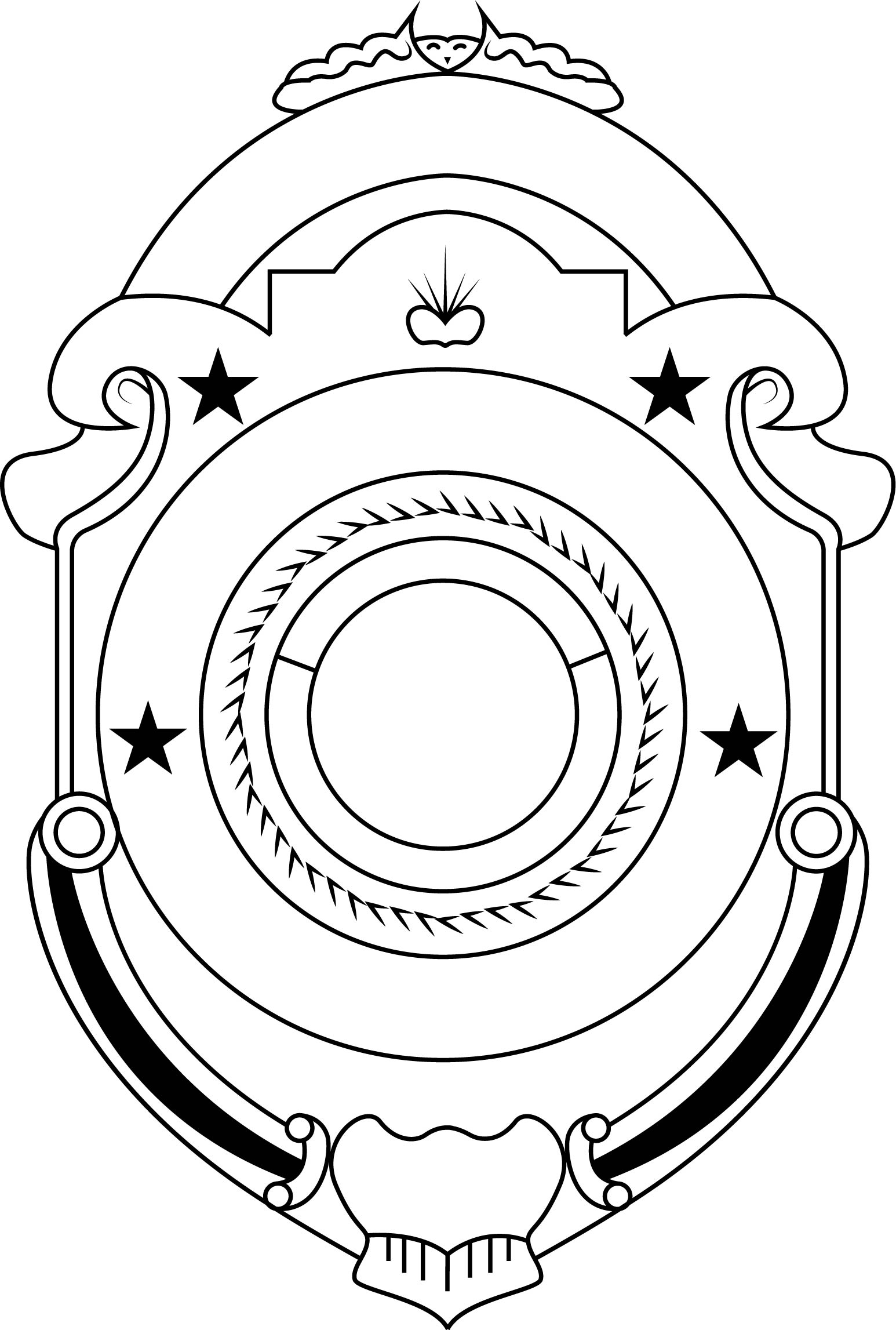 BLANK CAPTAIN POLICE BADGE VECTOR FILE Black white vector ou | Inspire ...
