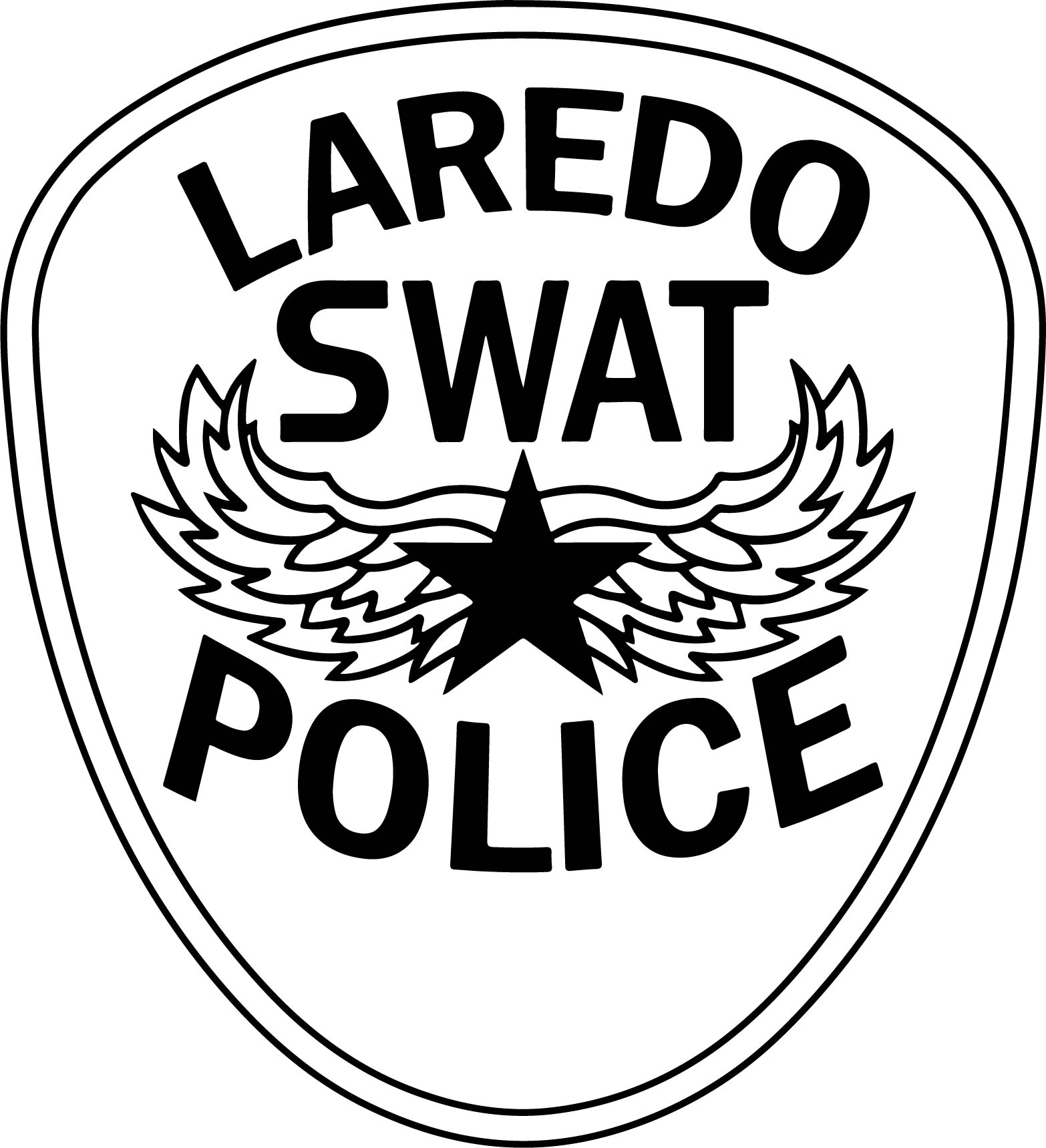 LAREDO SWAT POLICE PATCH VECTOR FILE Black white vector outl | Inspire ...