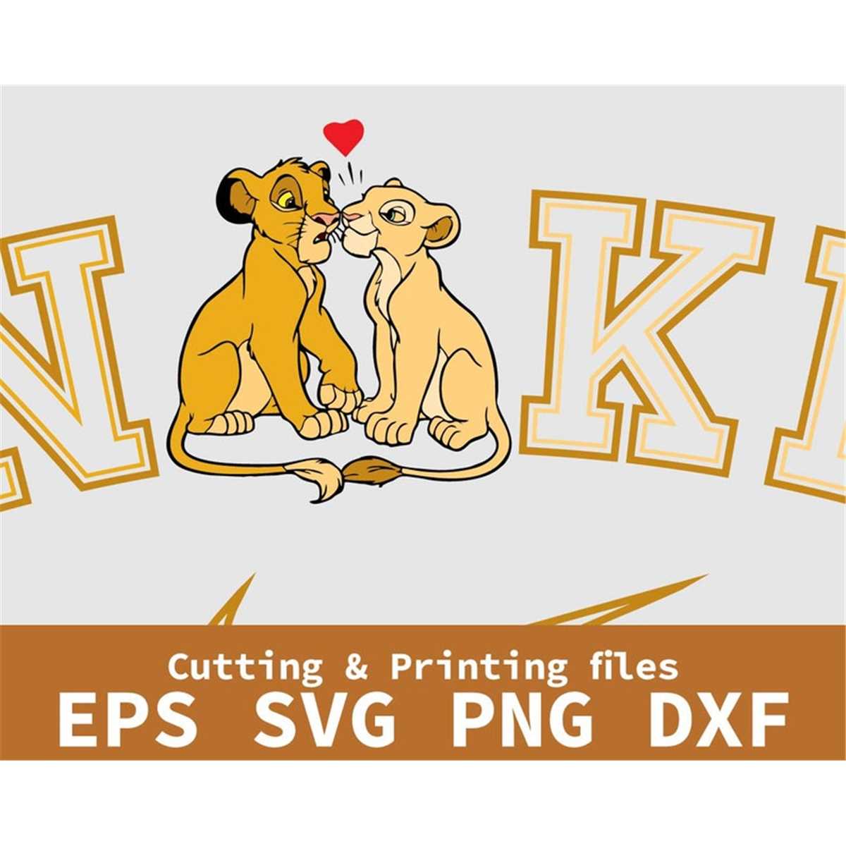 Simba love Lion king cute angry cartoon Dxf, Svg, EPS,PNG Cl | Inspire ...