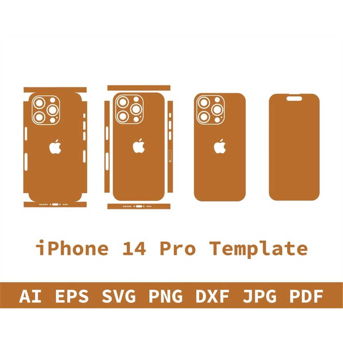 iPhone 14 pro Skin Template in Dxf, Svg, EPS, AI, PDF, Apple | Inspire ...