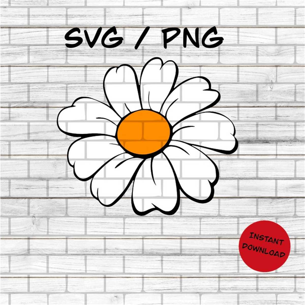 Cartoon Daisy Flower SVG, PNG, Cut File, Iron on, Transfer, | Inspire ...