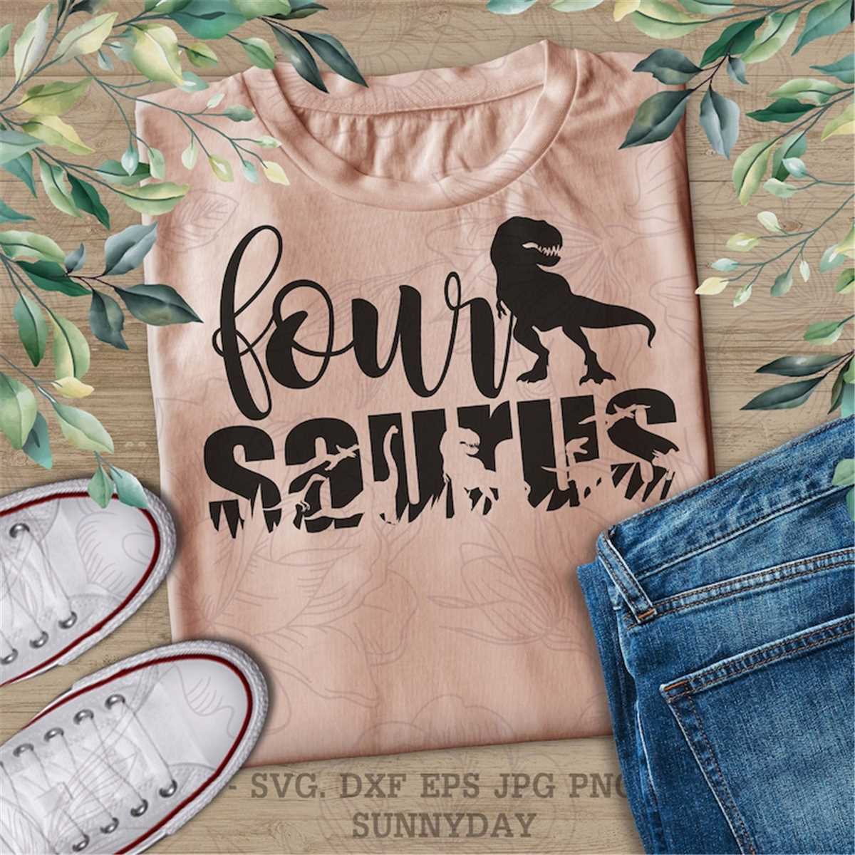 Four A Saurus Svg File,4th birthday shirt,DXF Silhouette Pri | Inspire ...