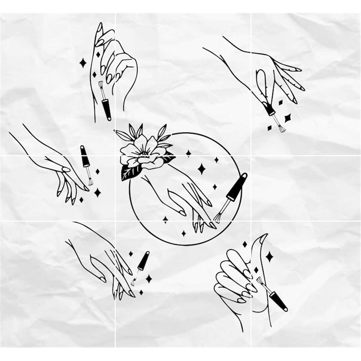 Nail art SVG bundle, Nail Polish with Girl Hand svg, Nail ar | Inspire ...