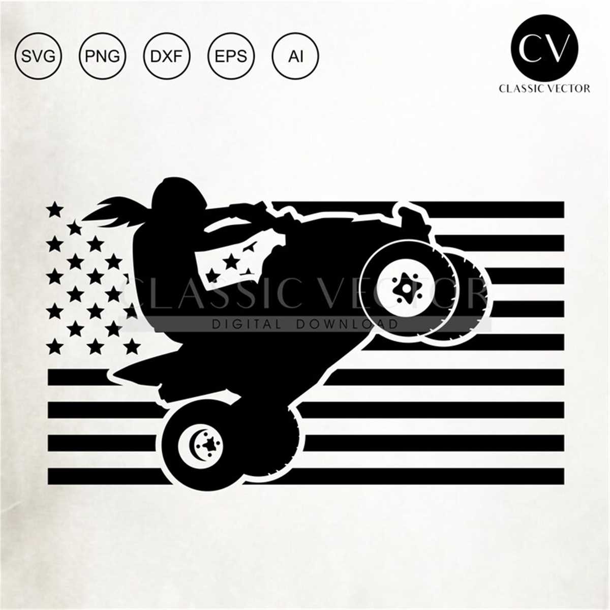 ATV Girl - Quad Svg, Atv Svg, ATV Cut File, Quad Riding Svg, - Inspire ...