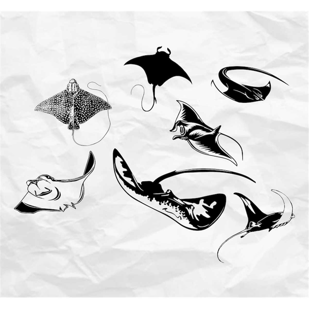 Stingray SVG Manta Svg Ray Ocean Sea Reef Coastral Nautical | Inspire ...