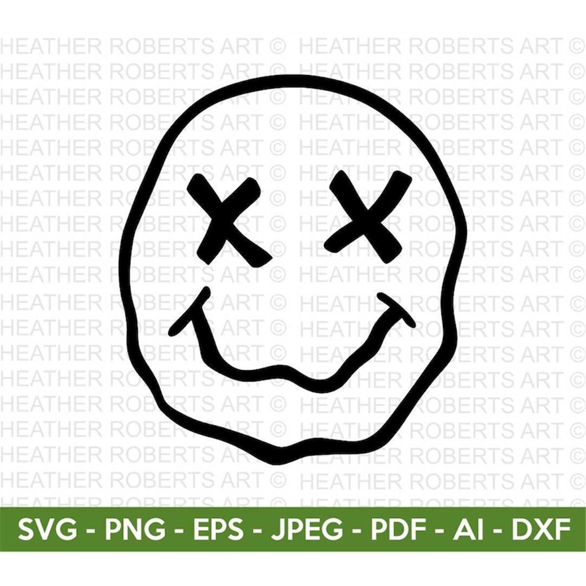Melted Smiley Face Svg , Scary Face SVG, Groovy Face, Hallow - Inspire ...
