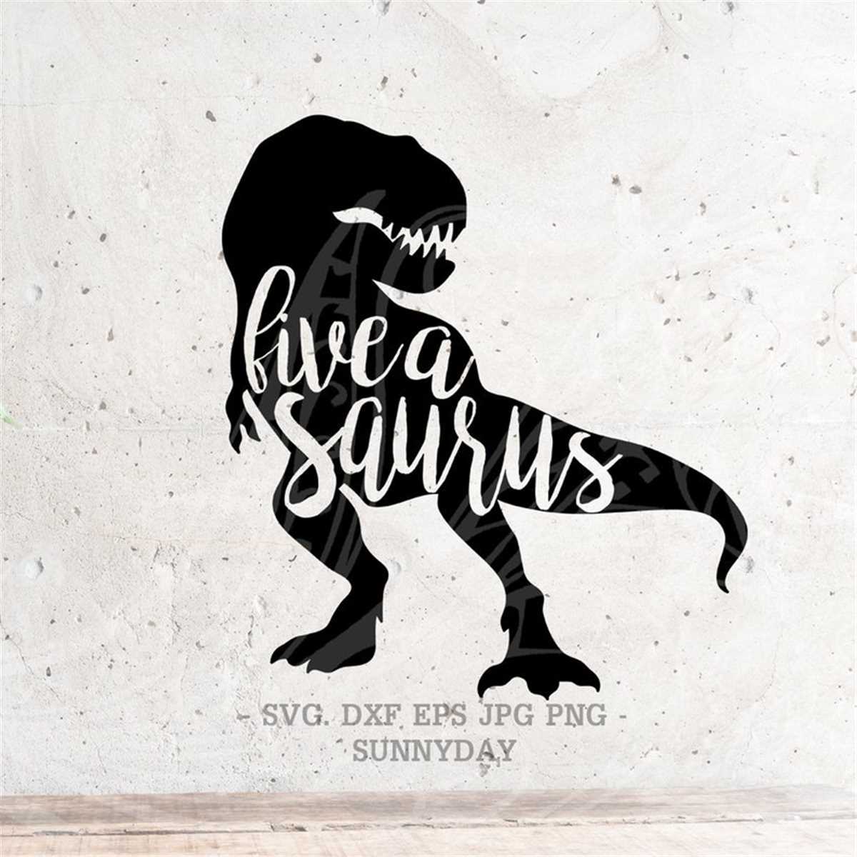 Five A Saurus Svg File DXF Silhouette Print Vinyl Cricut Cu - Inspire ...