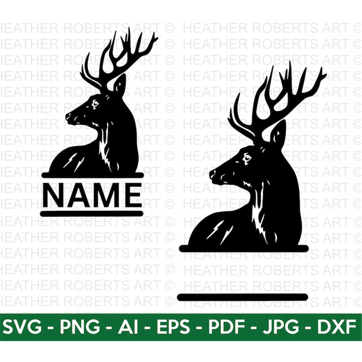Deer Split Monogram Svg, Deer SVG, Deer Silhouette, Buck SVG | Inspire ...
