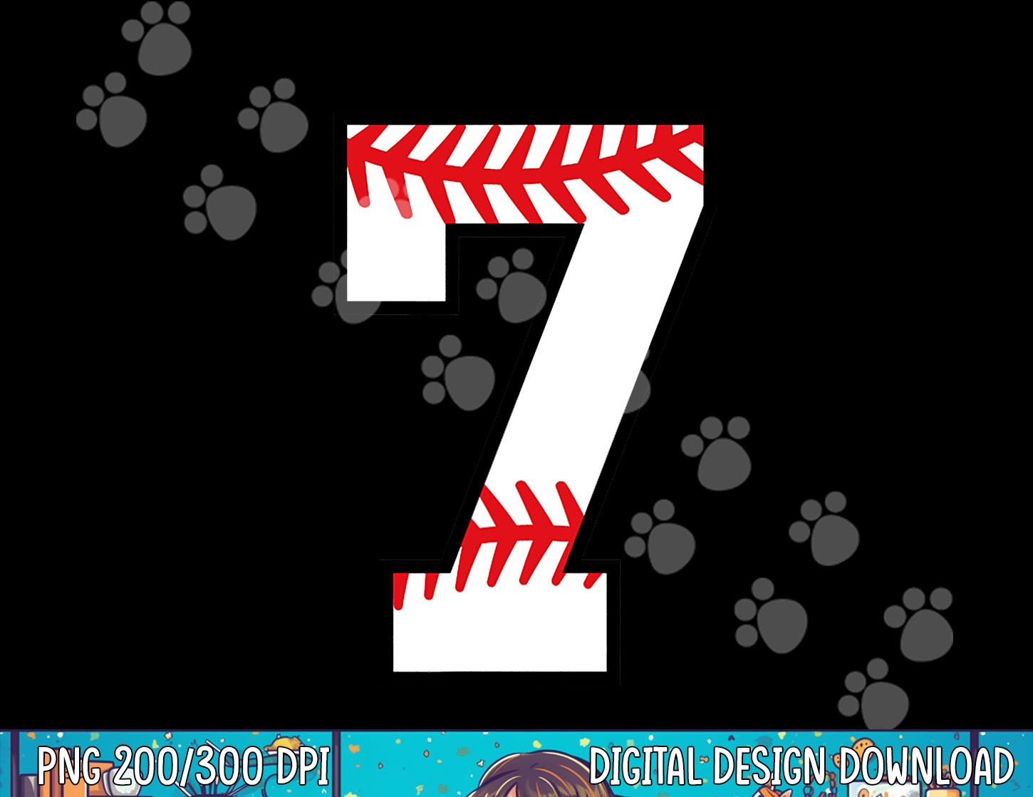 Number 7 Baseball Lucky Favorite Jersey Number png, sublimat - Inspire ...
