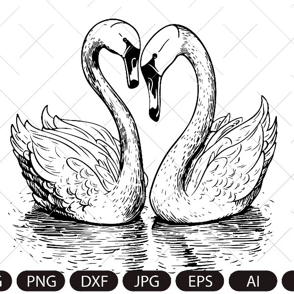 Two Swans SVG, Swan Cricut, Swan Svg Bundle, Swans Svg, Swan | Inspire ...