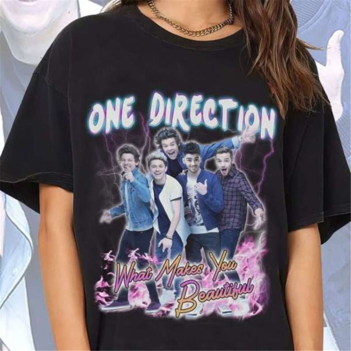One Direction T-Shirt Boy Band, One Direction retro, One Di - Inspire ...