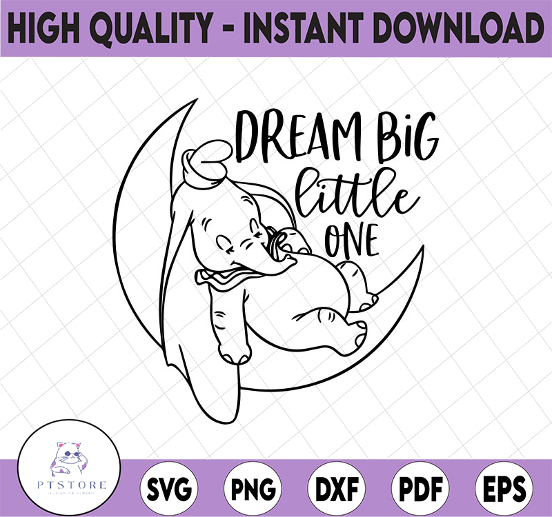 Dream big little one svg, Dumbo svg, Dumbo cut file, Disney - Inspire ...