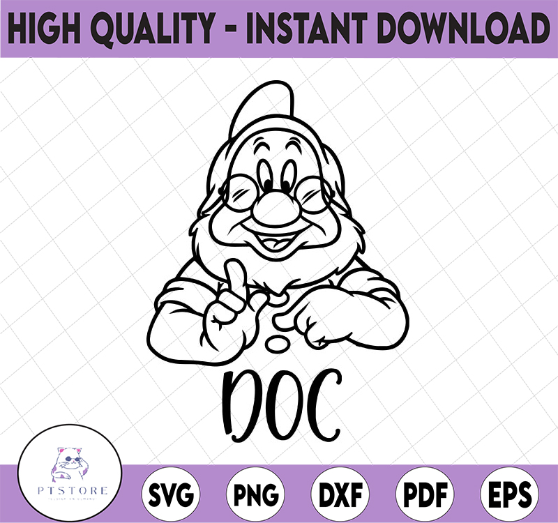 Doc dwarf svg, dxf, png, Snow white svg, Disney cricut, clip - Inspire ...