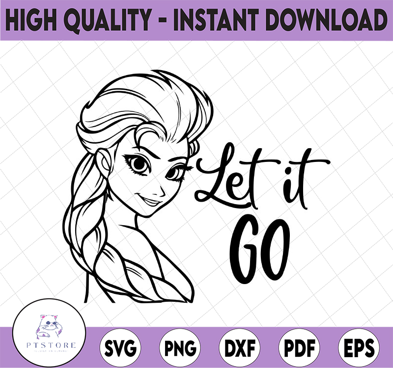Frozen Elsa Let It Go Disney SVG Clipart Cricut Silhouette C | Inspire ...