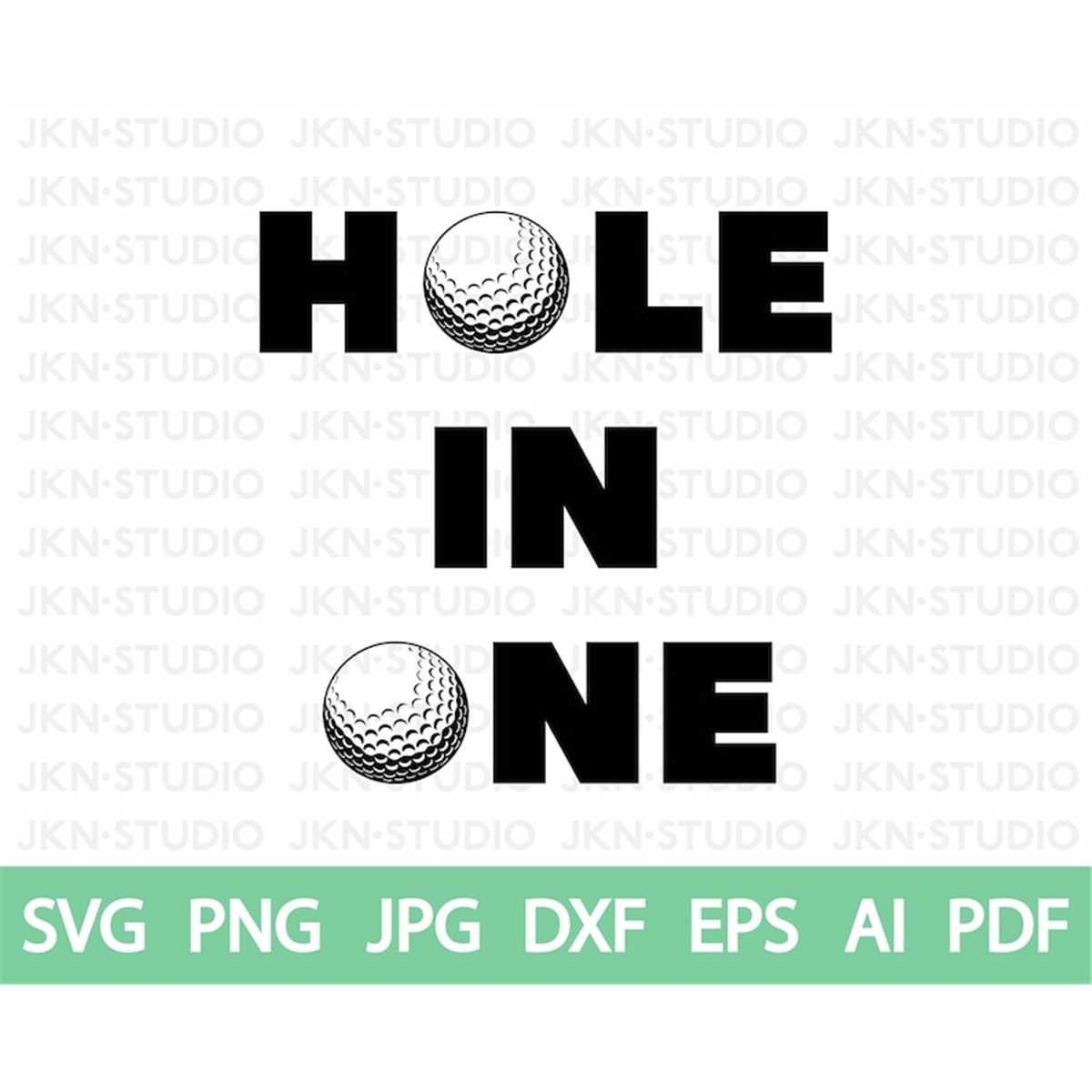 Hole In One - Text Logo Word - Golfer Golf Tee Par Club Ball | Inspire ...
