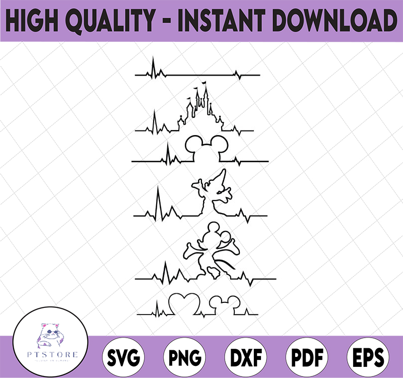 Mickey Mouse heartbeat SVG, Disney Mickey Mouse heartbeat cr | Inspire ...
