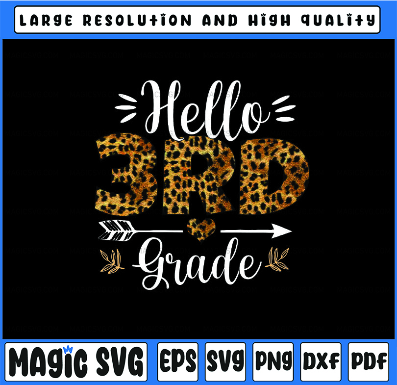 Hello 3rd Grade Leopard PNG Print File for Sublimation Or Pr - Inspire ...