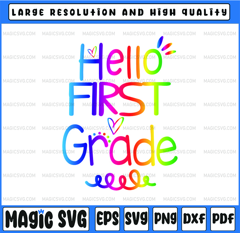 Hello 1st Grade Png, First Grade Png, School Png, Tie Dye Pn | Inspire ...