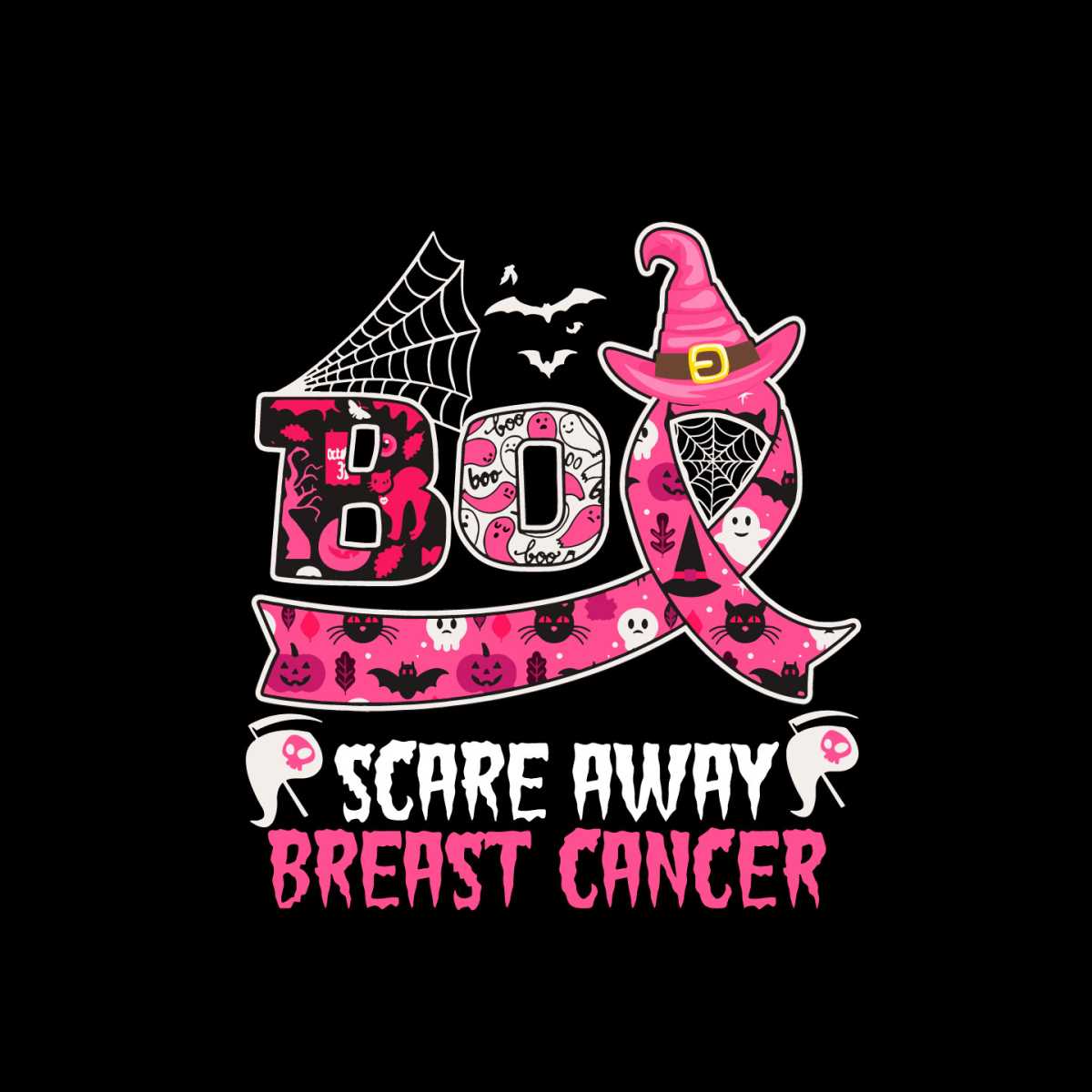 Boo Scare Away Breast Cancer Awareness Vector Svg, Pink Wari | Inspire ...
