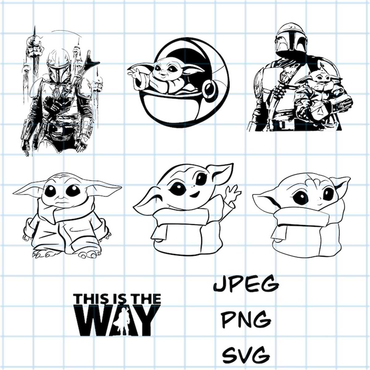 The Mandalorian SVG bundle. PNG. The Child. Grogu svg | Inspire Uplift