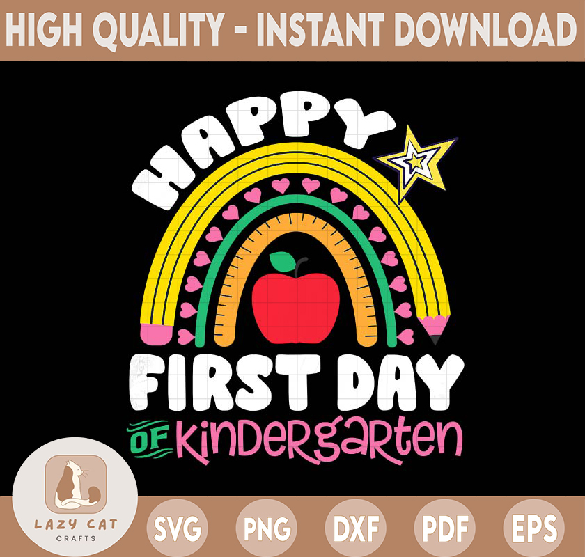 Rainbow First day of Kindergarten Png, First Day of Kinderga - Inspire ...