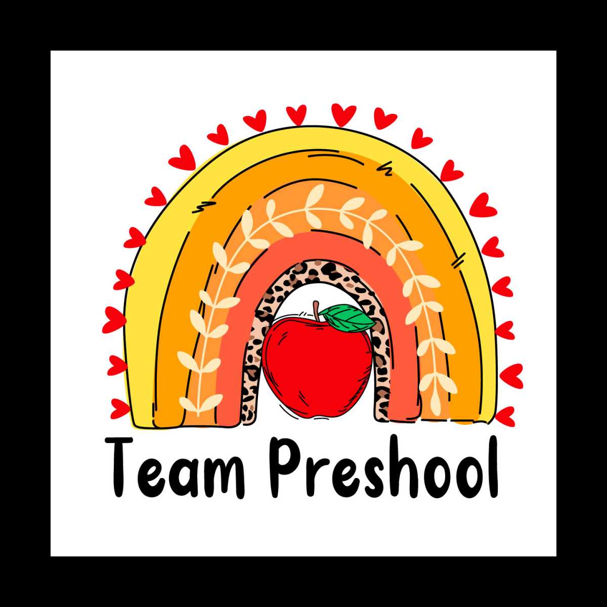 Back To School Shirt Svg Team Preschool Orange Apple Rainbow | Inspire ...