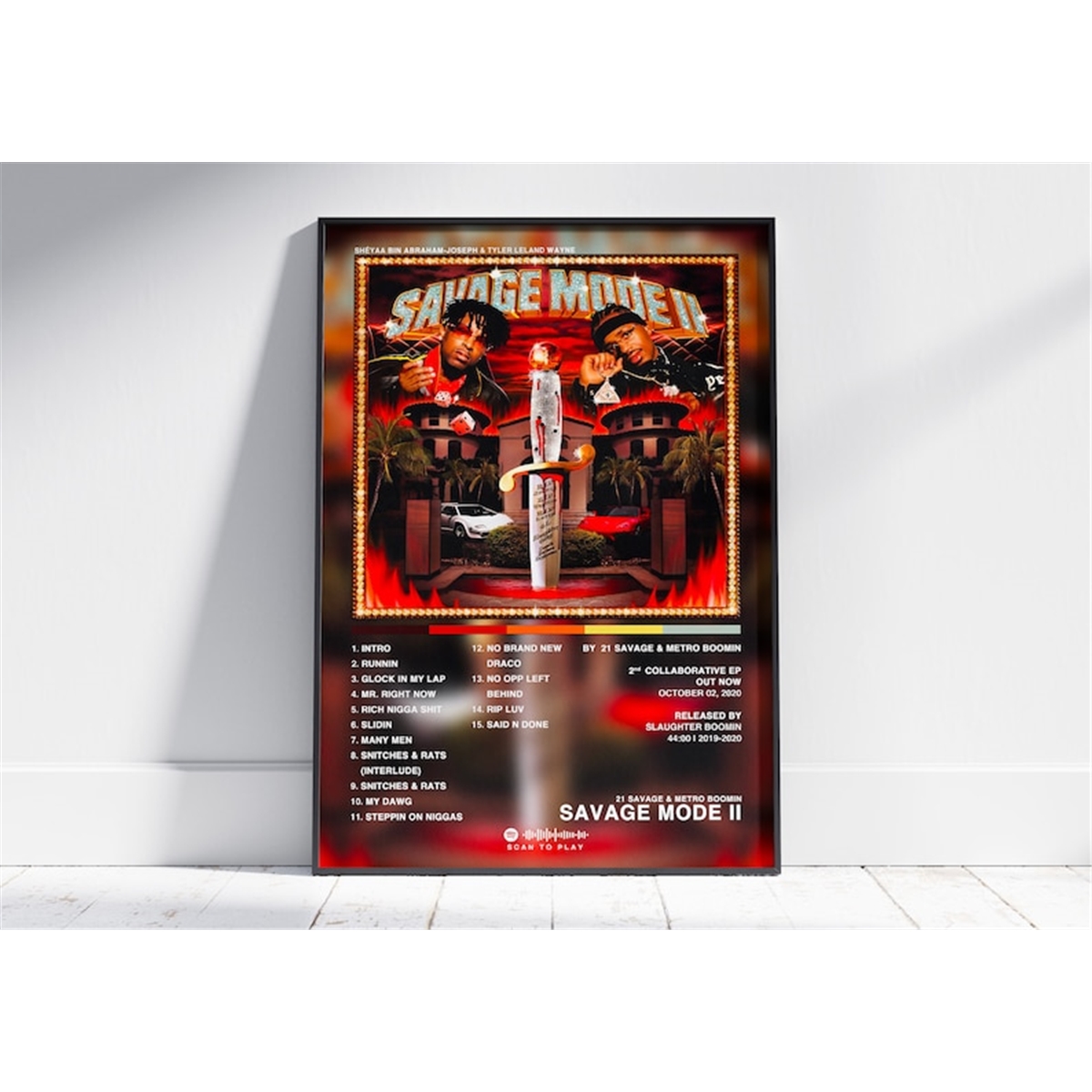 21 Savage Album Poster | Poster Cover Album Savage Mode 2 21 | Inspire Uplift