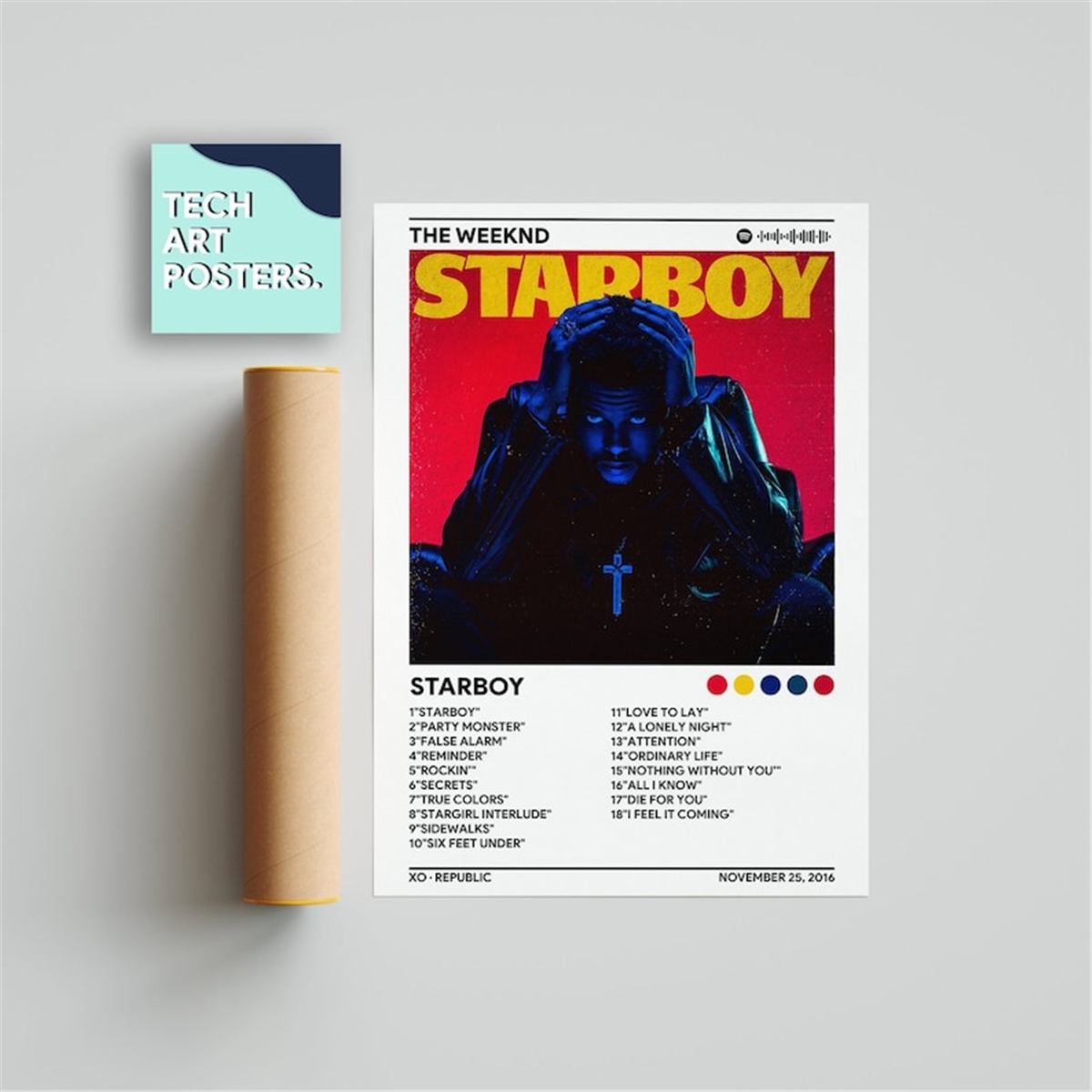 The Weeknd - Starboy Album Cover Poster | Poster Print, Wal - Inspire ...