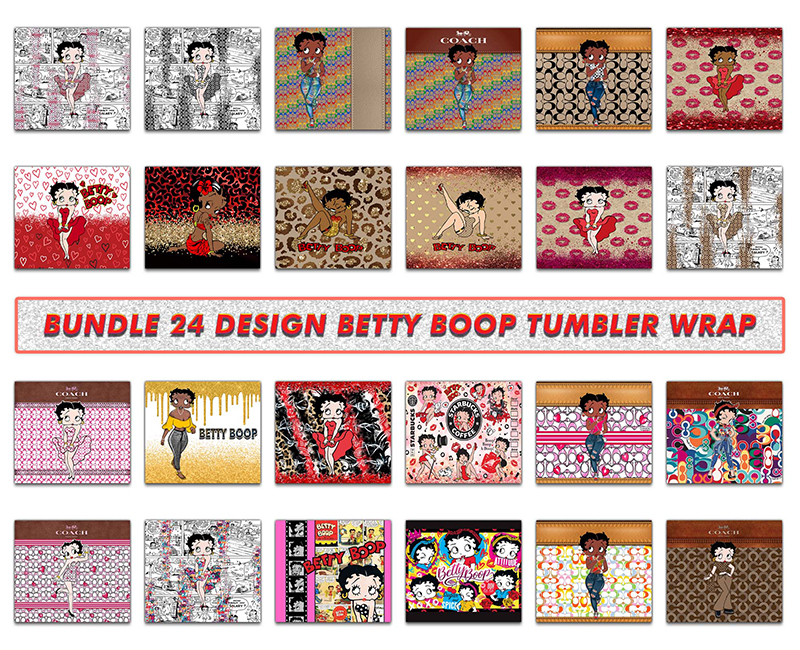 Bundle 24 Designs Betty Boop Tumbler Wrap, Betty Boop Png ,B - Inspire ...