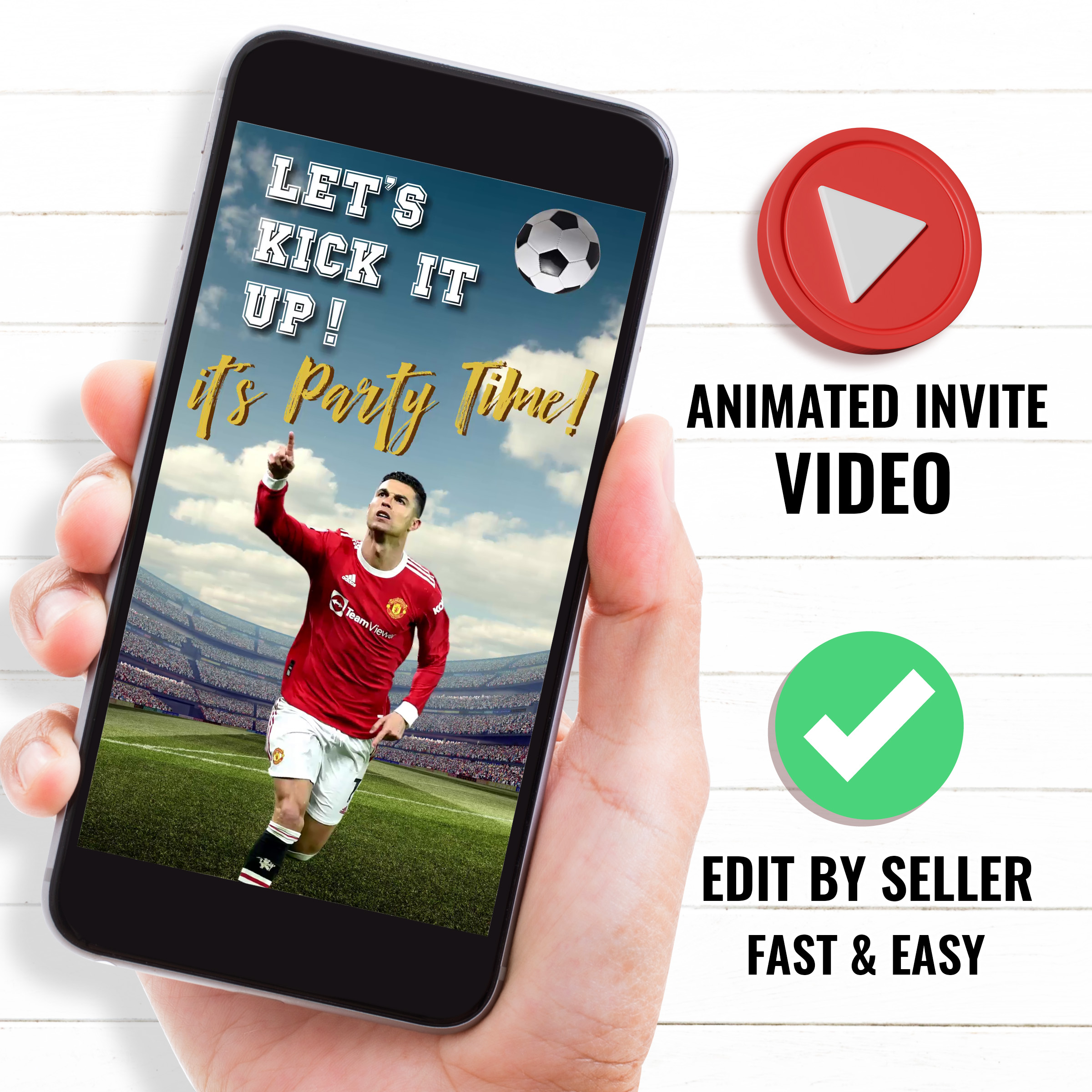 Cristiano Ronaldo Birthday Party Video Invitation CR7 Invite | Inspire ...