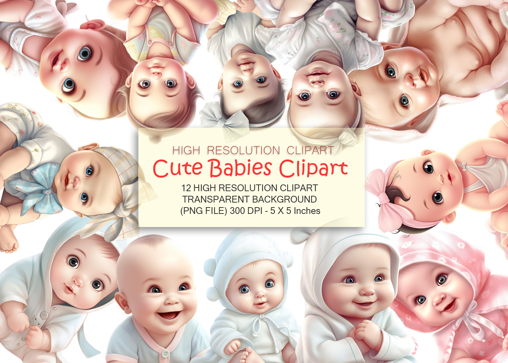 Cute Babies Clipart PNG | Inspire Uplift