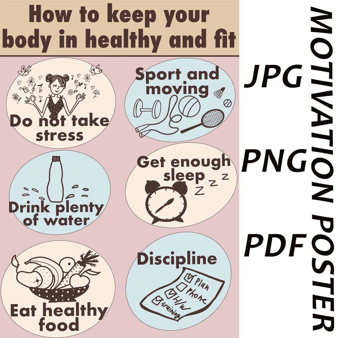 Motivation poster, keep fit and healthy | Inspire Uplift