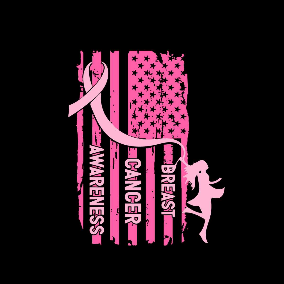 Breast Cancer Awareness Woman Flag Pink Vector Svg, Pink War | Inspire ...
