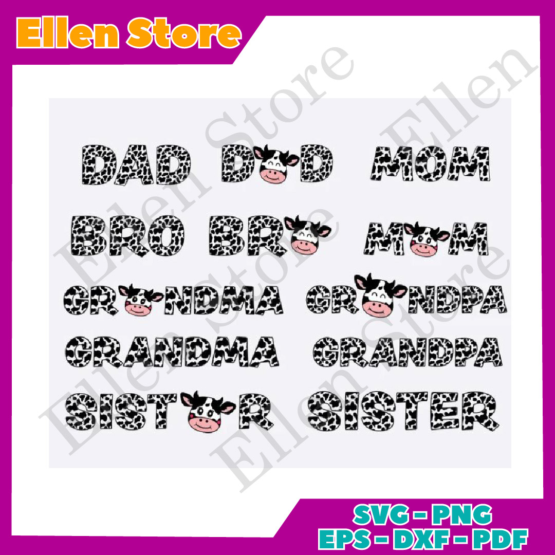 Cow Family SVG Bundle | Inspire Uplift