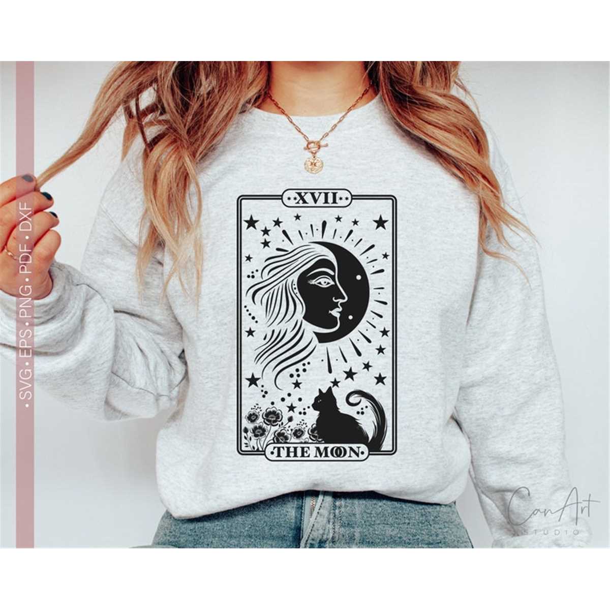 Tarot Card Moon Svg Png, Mystic tarot SVG, Digital File, Ill - Inspire ...
