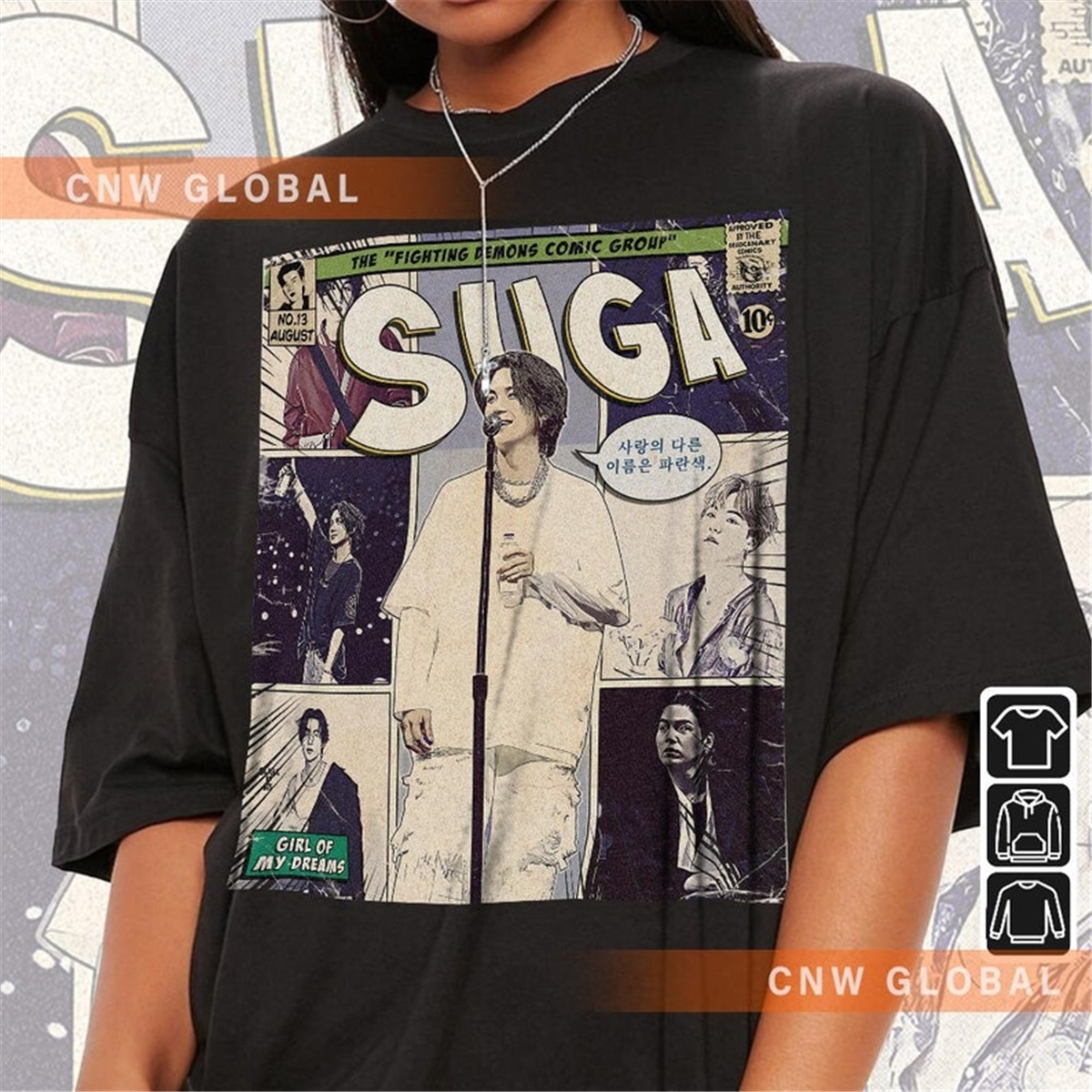 Suga Comic Shirt, 90S Vintage Merch Art Fighting Demons Albu | Inspire ...