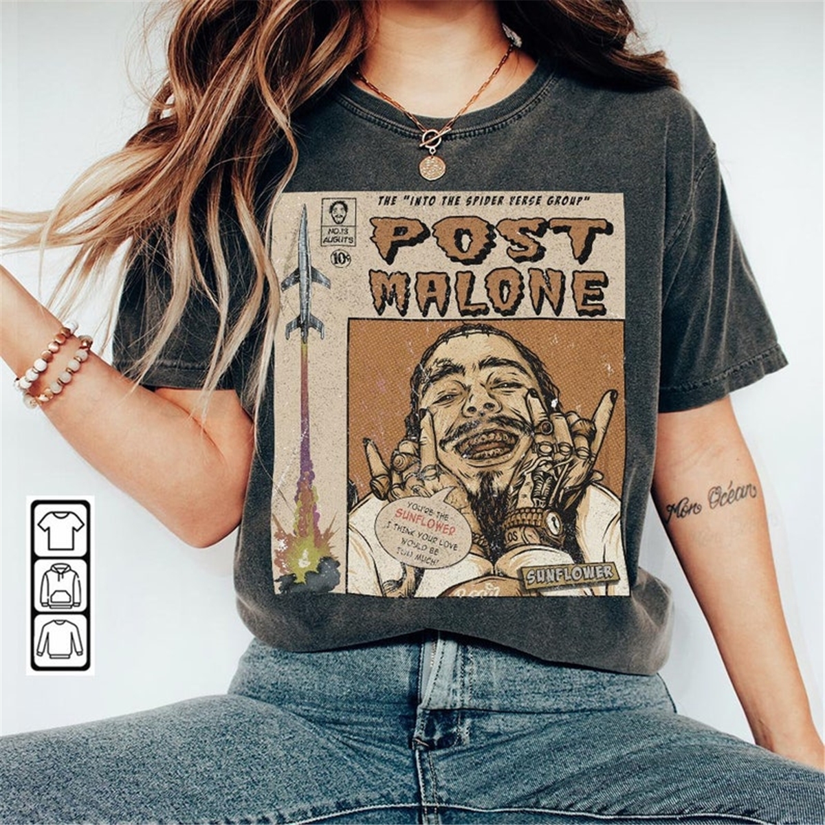 Post Malone Comic Shirt, 90S Vintage Merch Book Art Into The | Inspire ...