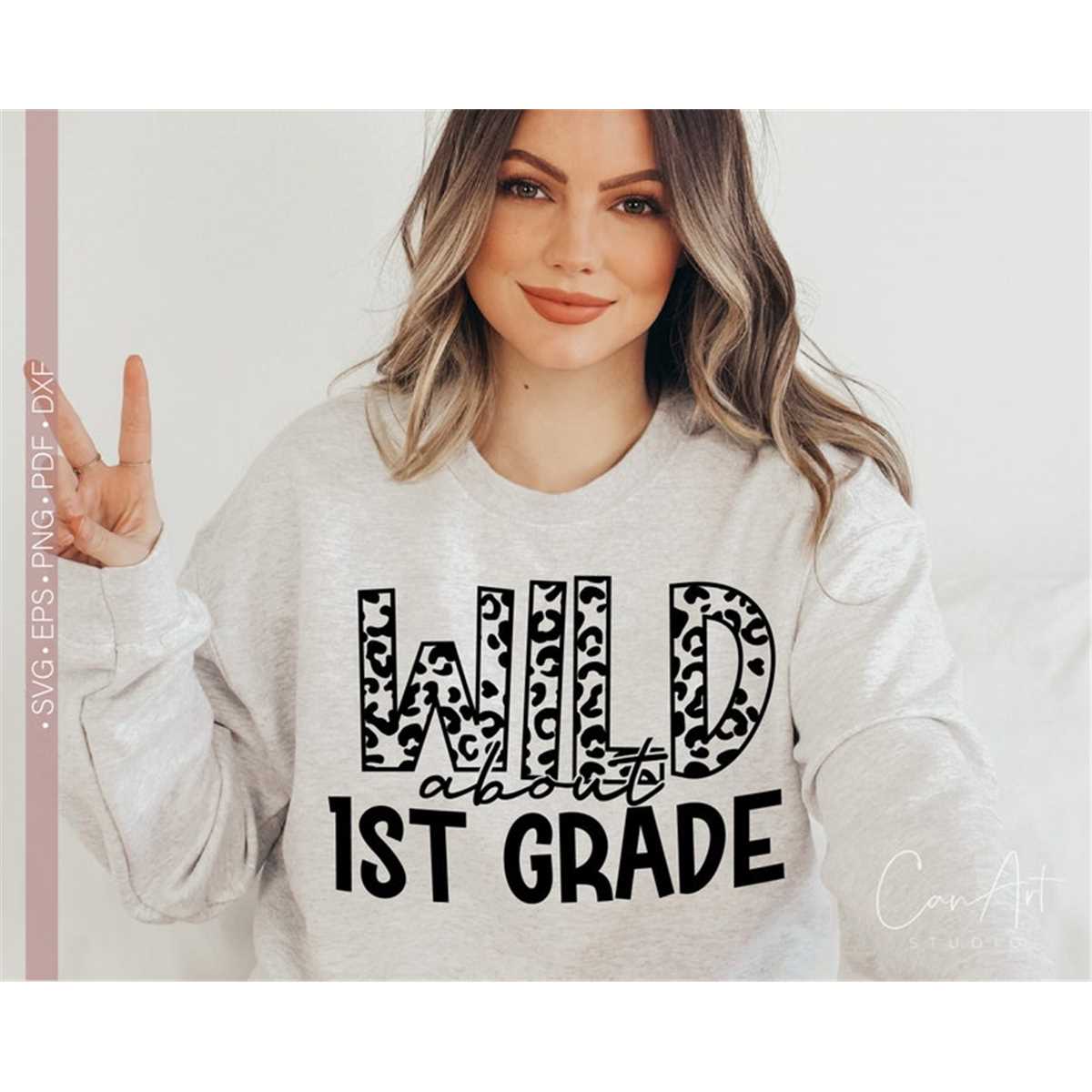 Wild About 1st Grade Svg, First Grade Svg, First Day Of Scho - Inspire ...