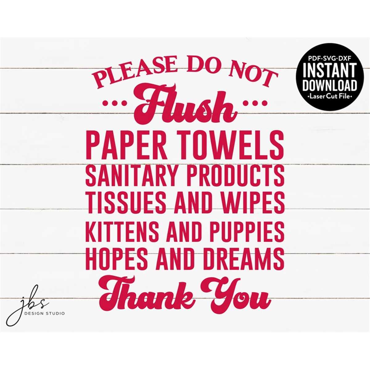 Do Not Flush Paper Towels Sanitary Product Tissues Kittens P | Inspire ...