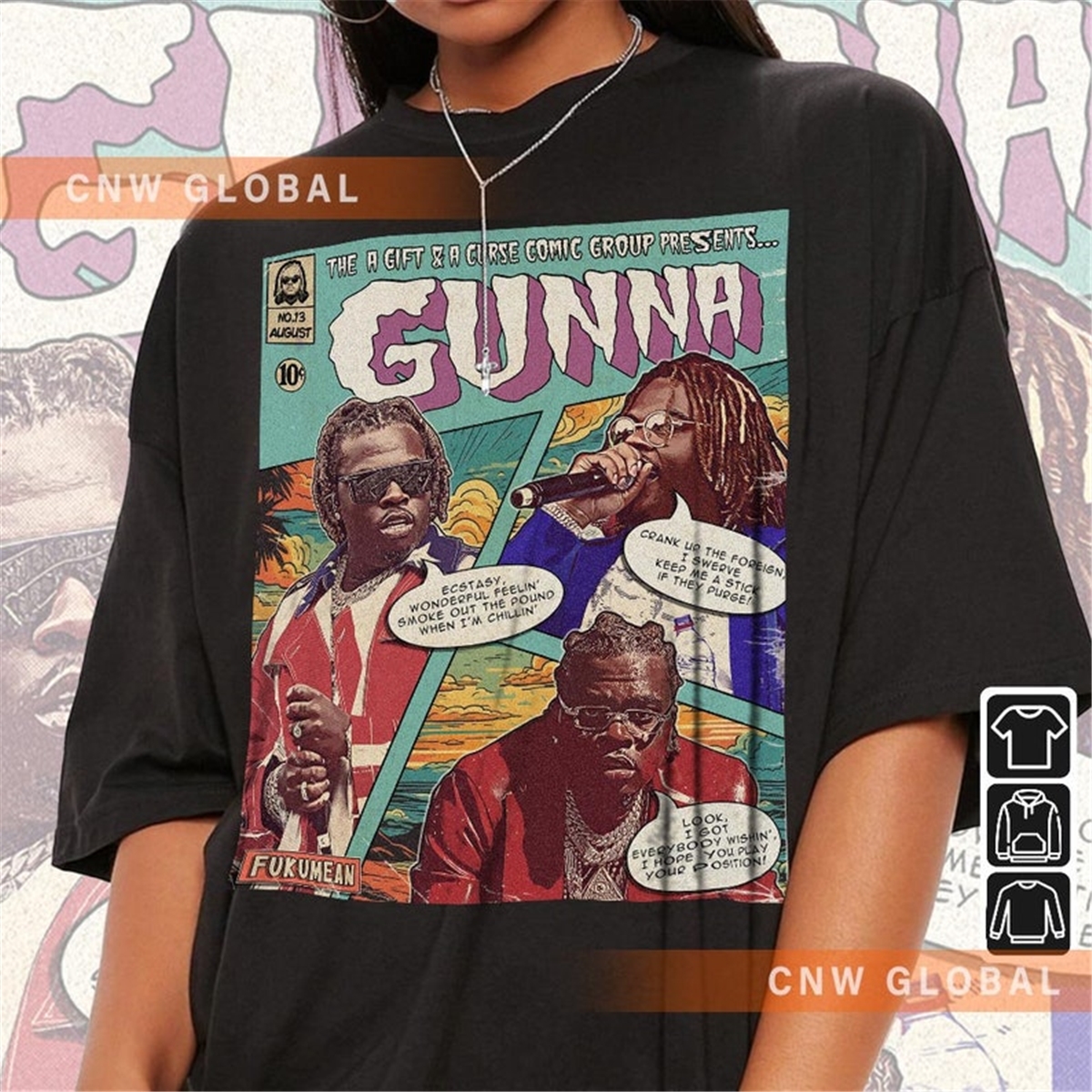 Gunna Comic Shirt, 90S Vintage Merch Art Fukumean A Gift And | Inspire ...