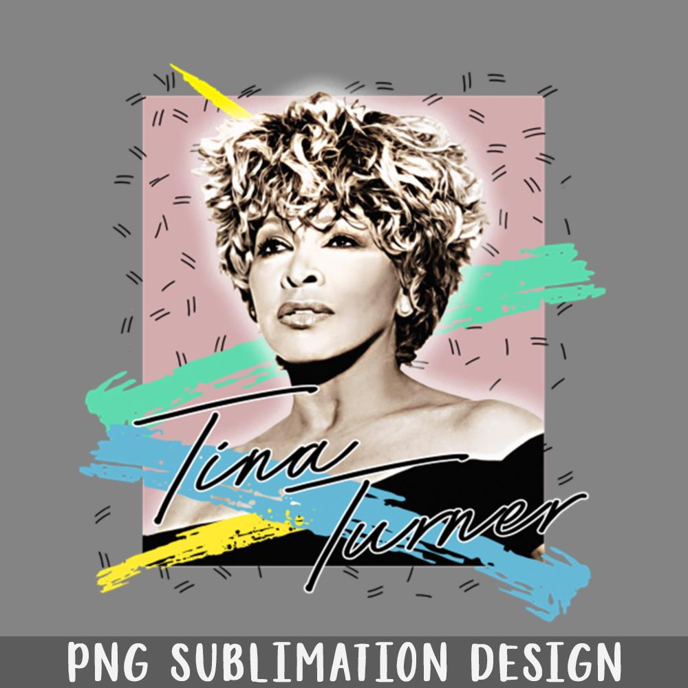 Tina Turner 1980s Style Retro Fan Art Design PNG Download | Inspire Uplift