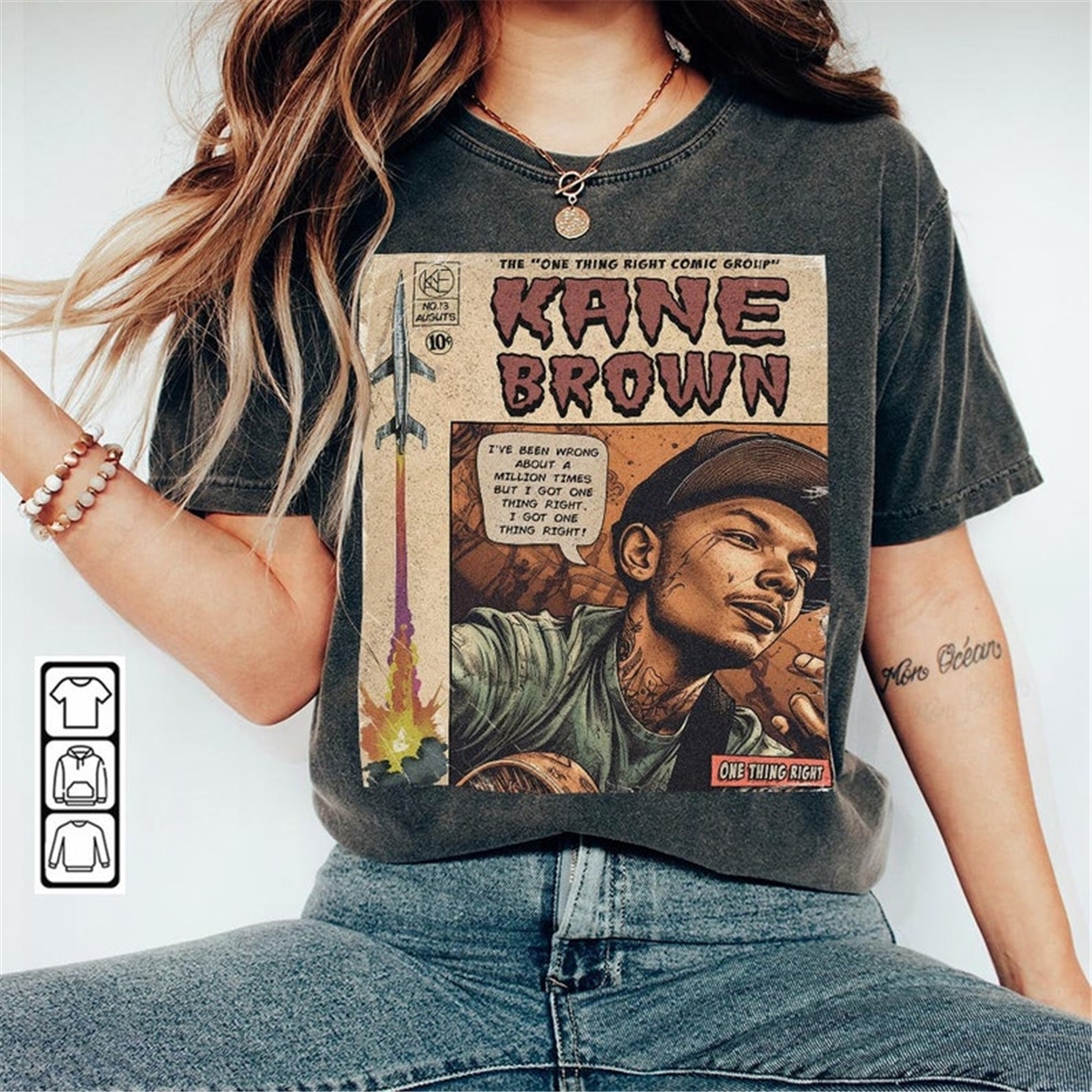 Kane Brown Comic Shirt, 90S Vintage Merch Book Art One Thing | Inspire Uplift