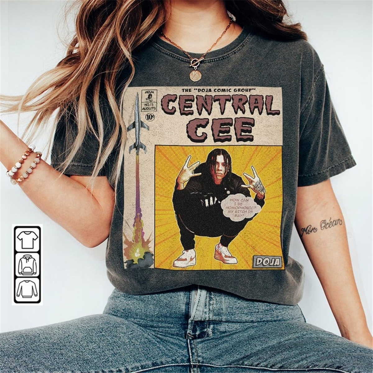 Central Cee Comic Shirt, 90S Vintage Merch Book Art Doja Alb | Inspire ...